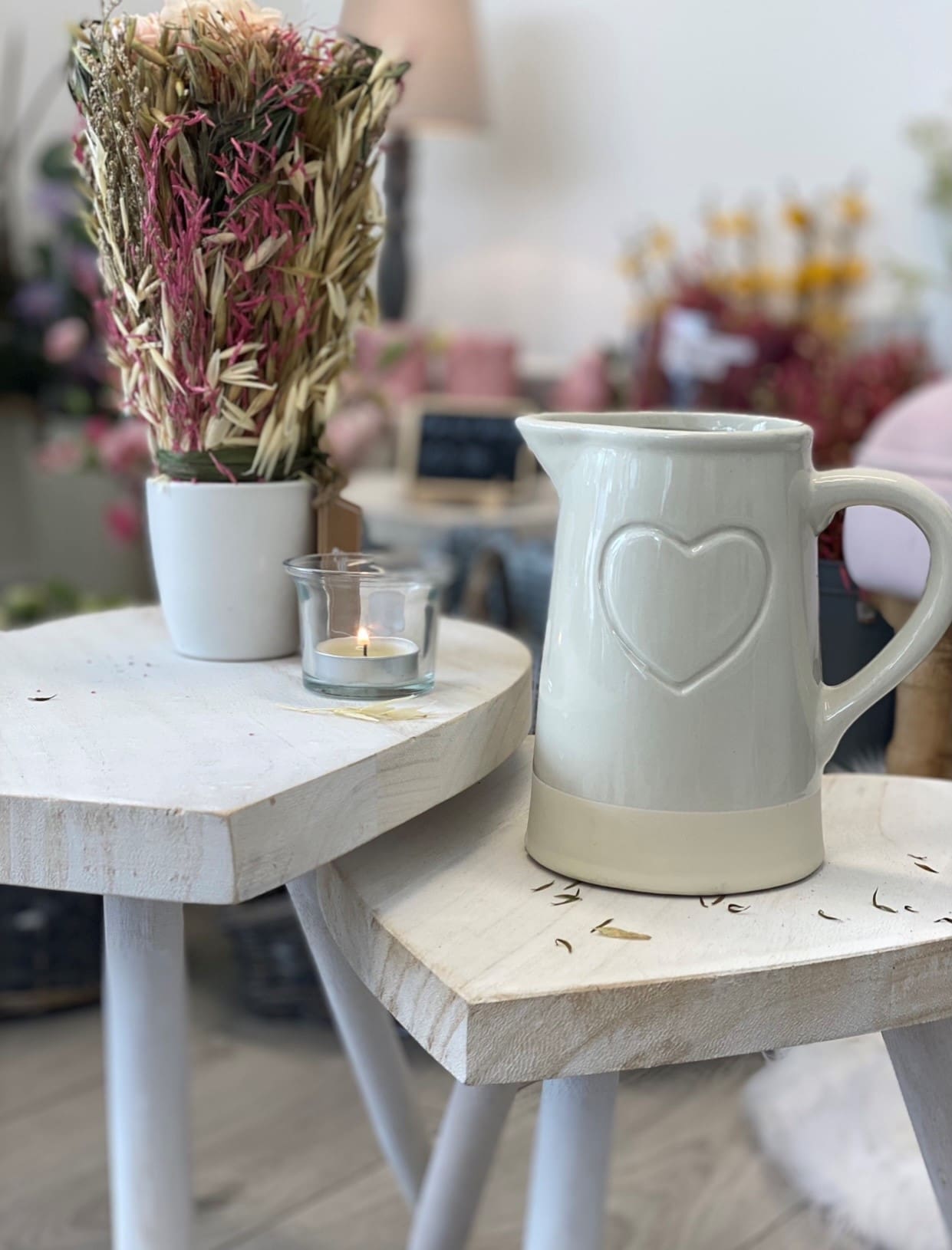 Cream Ceramic Heart Jug 15cm | PrettyLittleHomewares