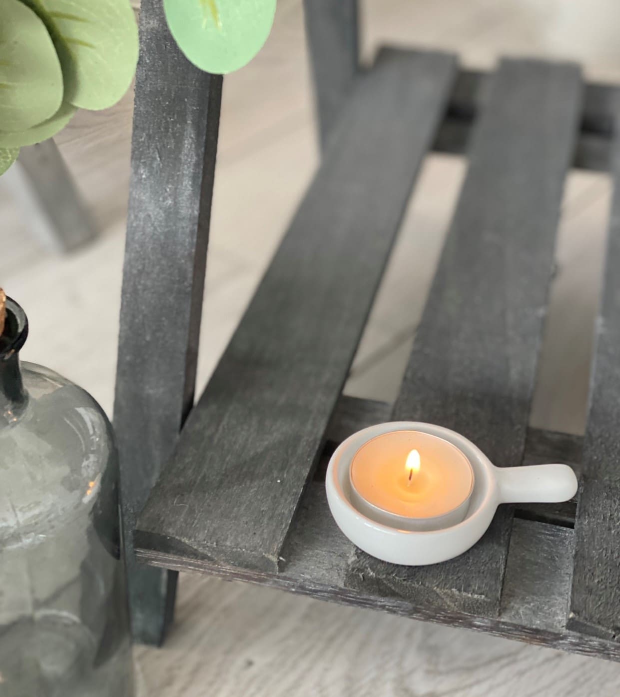 White Ceramic Tealight Spoon | PrettyLittleHomewares